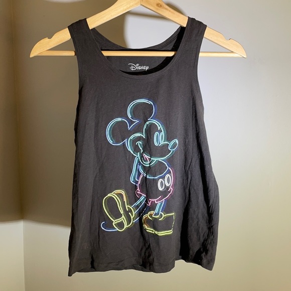 Disney | Tops | Disney Neon Mickey Mouse Black Workout Tank | Poshmark